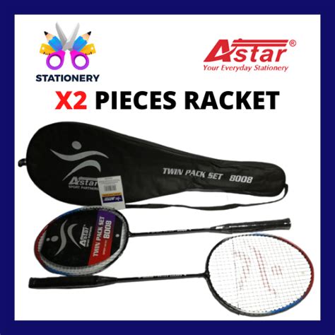 Astar Amusi Badminton Racket Twins Pack Set 8008 Sport Series 2 Pieces Racket With String