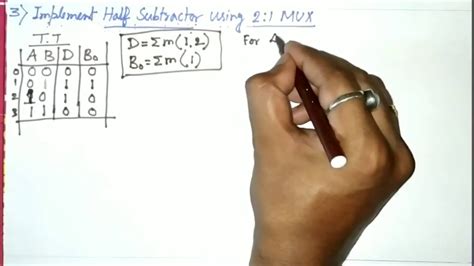 Half Subtractor Using 2x1 Mux Electrical Engineering Sem 4 Youtube