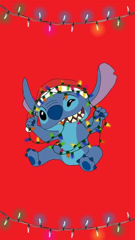 Download Red Lilo And Stitch Iphone Christmas Wallpaper