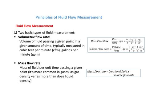 Principles Of Fluid Flow Measurementpdf