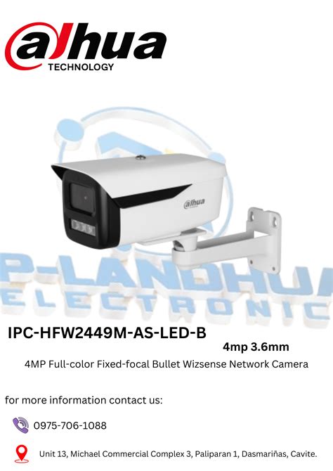 Dahua Ip Fullcolor 4mp Camera Bullet Ipc Hfw2449m As Led B Lazada Ph