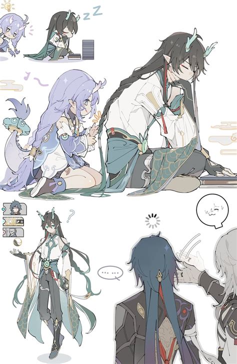 Dan Heng Blade Dan Heng Jing Yuan Bailu And 1 More Honkai And 1 More Drawn By Yue