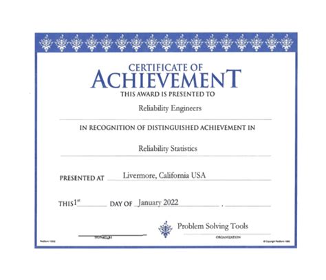 Certificate In Reliability Statistics Accendo Reliability
