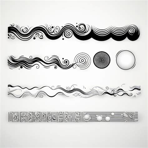 Premium Photo Black Linear Page Dividers Elements On White Background
