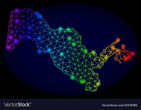 Polygonal Wire Frame Spectrum Mesh Map Royalty Free Vector