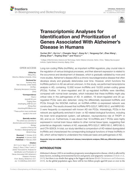 Pdf Transcriptomic Analyses For Identification And Prioritization Of