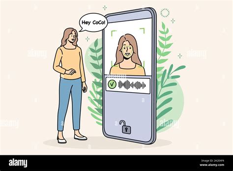 Woman Unlock Cellphone With Face ID Stock Photo Alamy