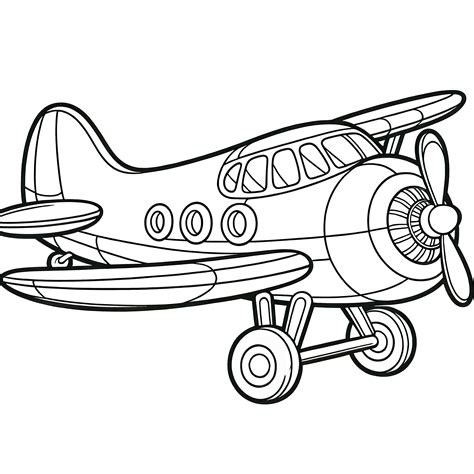 Airplane Coloring Template