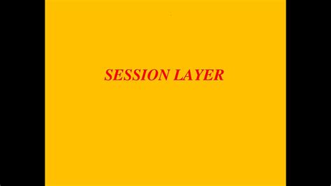 Session Layer Computer Network Youtube
