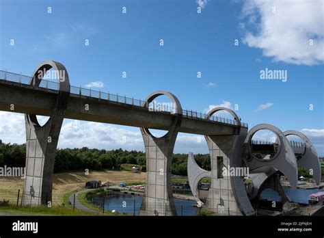 The Falkirk Wheel Is A Rotating Boat Lift In Tamfourhill Falkirk In