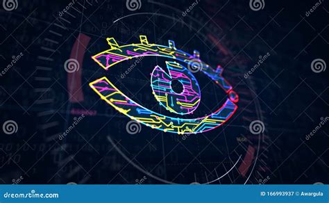 Cyber Spying With Eye Symbol Futuristic Sketch Stock Illustration Illustration Of Rendering