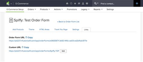 How To Find Your Infusionsoft Order Form Link Url Spiffy For