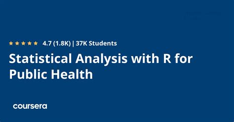 Statistical Analysis With R For Public Health Coursera