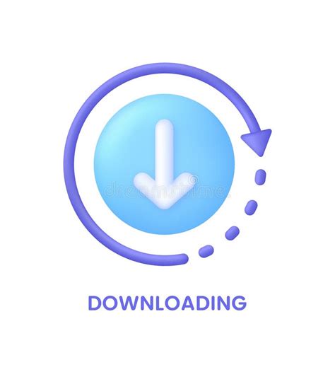 3d Downloading Icon Load Internet Data Symbol Stock Vector