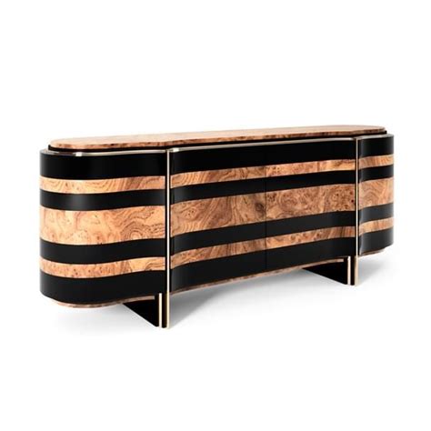 Columbus Sideboard Opr Black Brutalist Credenza Large Art Deco
