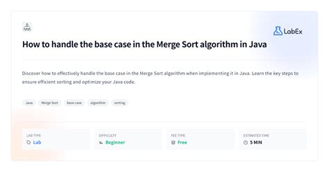 How To Handle The Base Case In The Merge Sort Algorithm In Java Labex