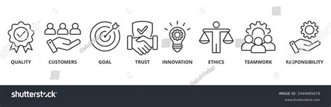 Business Core Values Banner Web Icon Stock Vector Royalty Free