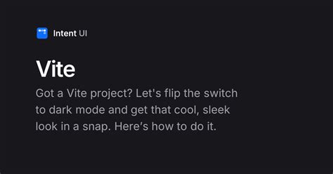 Vite Intent Ui