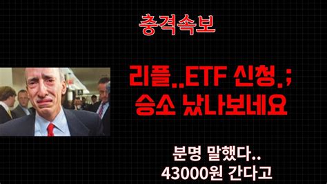 리플 이거 일 줄 알앗다 승소 발표 분명 말했다 43000원 간다고 리플전망 리플 이더리움 Youtube