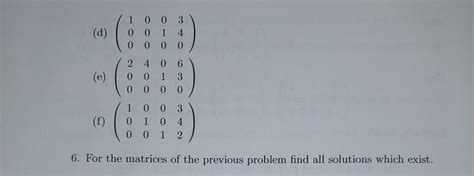 solved 10 5 for the following matrices determine if there