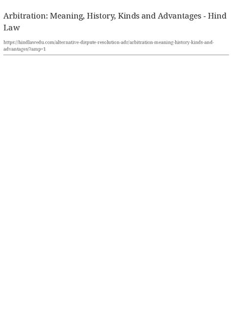 Arbitration Meaning History Kinds And Advantage But It Was In 1940 That The Indian Law On