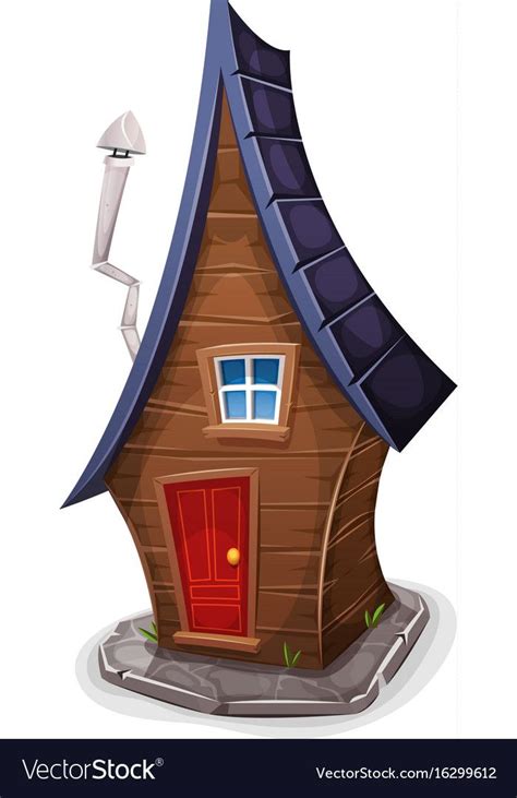 Illustration Of A Cartoon Funny Wood House With Fancy Shape For Fairy