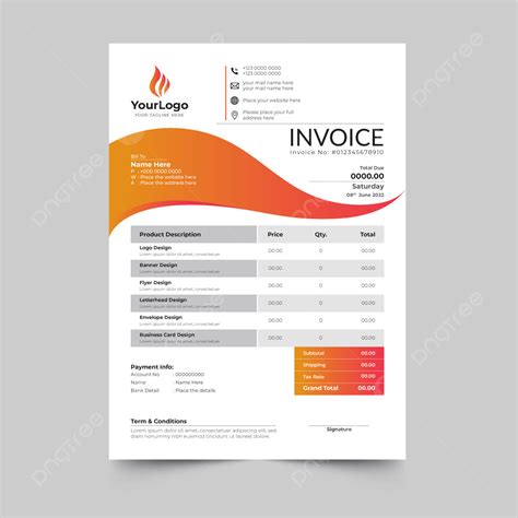 Modern Minimal Business Invoice Template Design Template Download On