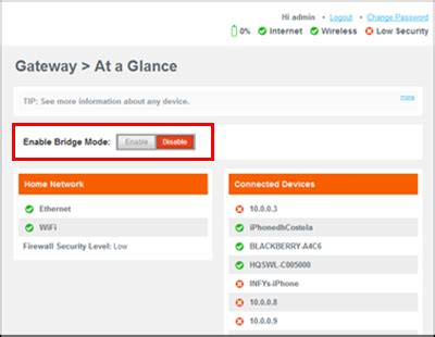 Enable Or Disable Bridge Mode On A Wireless Gateway