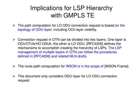 Ppt Framework For Gmpls And Pce Control Of G709 Optical Transport