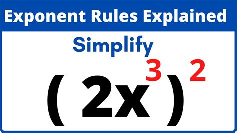 How To Simplify 4 2 3 Or 2x 3 2 Power To A Power Rule Youtube