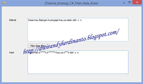 Filter Kata Kata Buruk Kotor Dengan VB NET Dan C Kafe KODING
