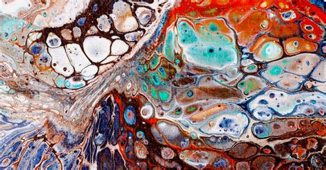 파란색 빨간색 및 갈색 색상의 추상 그림 사진 Unsplash의 페인트 드립 이미지