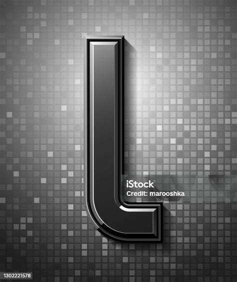 플레어 트렌디 한 응축 알파벳 산 세리프 픽셀 배경에 현대 Beveled 문자 L 모자이크 벡터 일러스트 10eps와 3d 어두운 글꼴 3차원 형태에 대한 스톡 벡터 아트