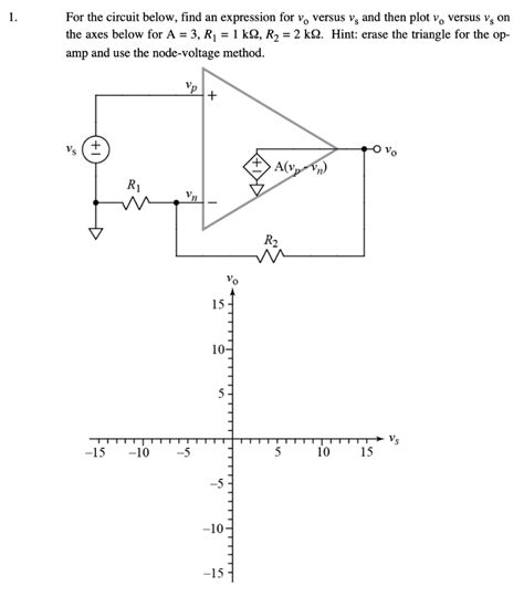 Solved 1 For The Circuit Below Find An Expression For V Chegg Com