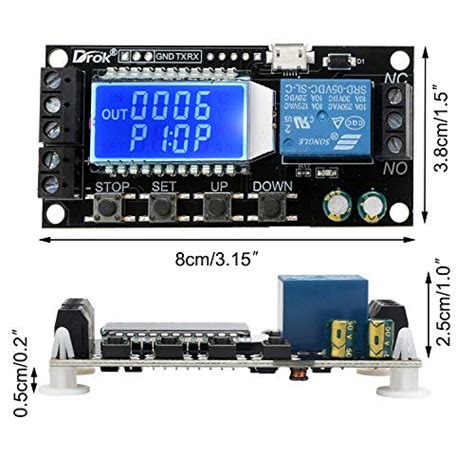 Time Delay Relay DROK Timer Delay Controller Module DC 5V 12V 24V Delay Off Cycle Timer 0 01s