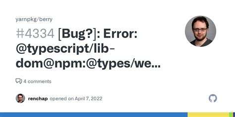 Bug Error Typescriptlib Domnpmtypesweb Isnt Supported By Any Available Resolver