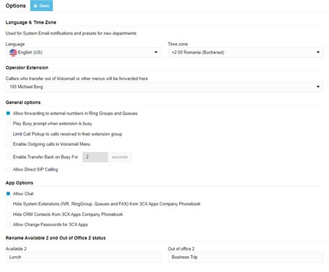 Options Du Système 3cx Guide De Configuration
