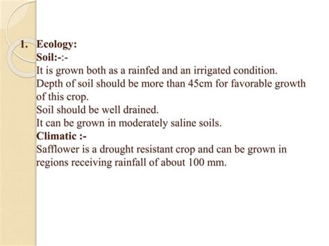 Safflowerpptx Details Cultivation Practices Of Safflower Pptx