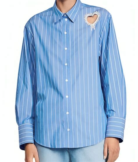 The Sex Lives Of College Girls S03 Amrit Kaur Heart Cut Out Striped Shirt