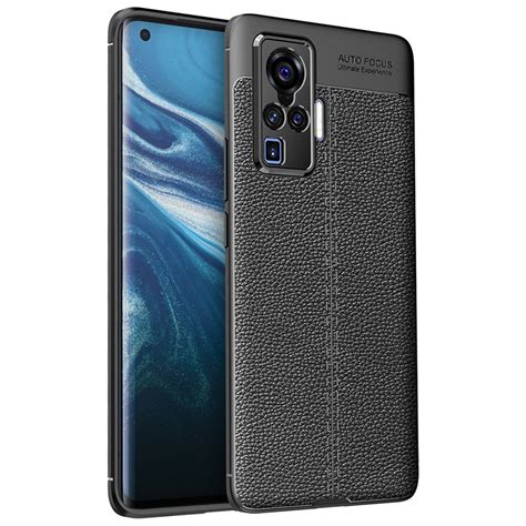 Flexi Slim Litchi Texture Case For Vivo X50 Pro Black