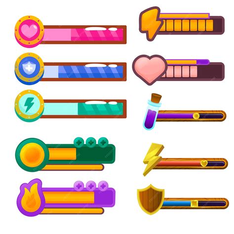 Premium Vector Game Health Bar Ui Asset For Video Game Energy