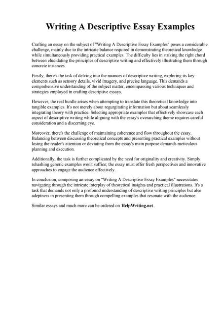 Introduction To A Narrative Essay Examplespdf