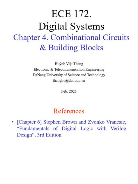 ece172 digital circuits and systems ch04 hvt 2023 combinationalcircuits