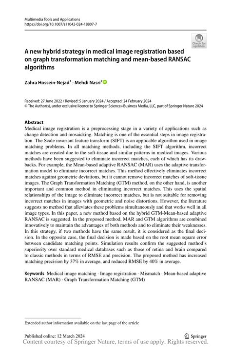 A New Hybrid Strategy In Medical Image Registration Based On Graph Transformation Matching And