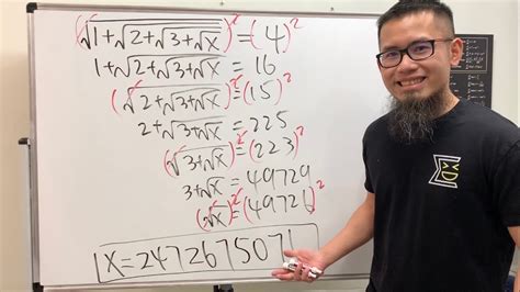 a very nested square root equation youtube