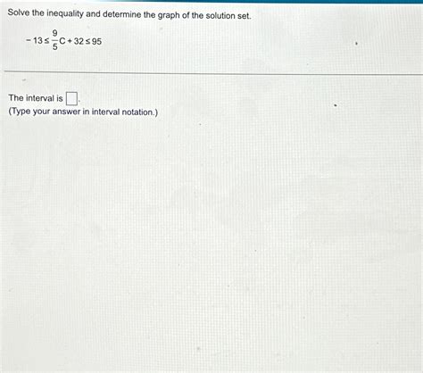 Solved Solve The Inequality And Determine The Graph Of The Chegg