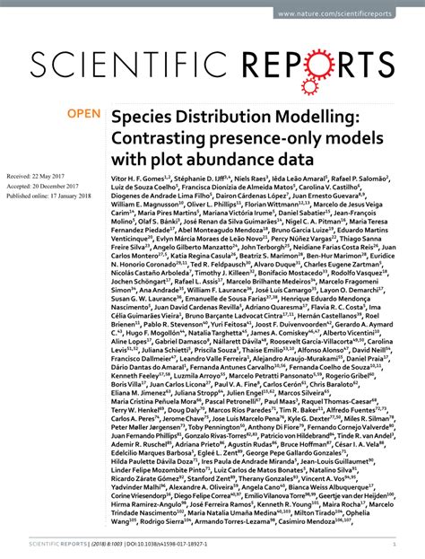 Pdf Species Distribution Modelling Contrasting Presence Only Models With Plot Abundance Data
