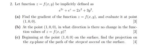 Solved 2 Let Function Zfxy Be Implicitly Defined As
