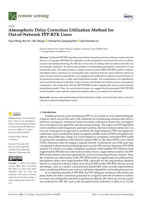 Pdf Atmospheric Delay Correction Utilization Method For Out Of