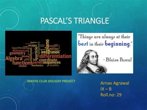 Pascals Triangle Slideshow Key Physics Science